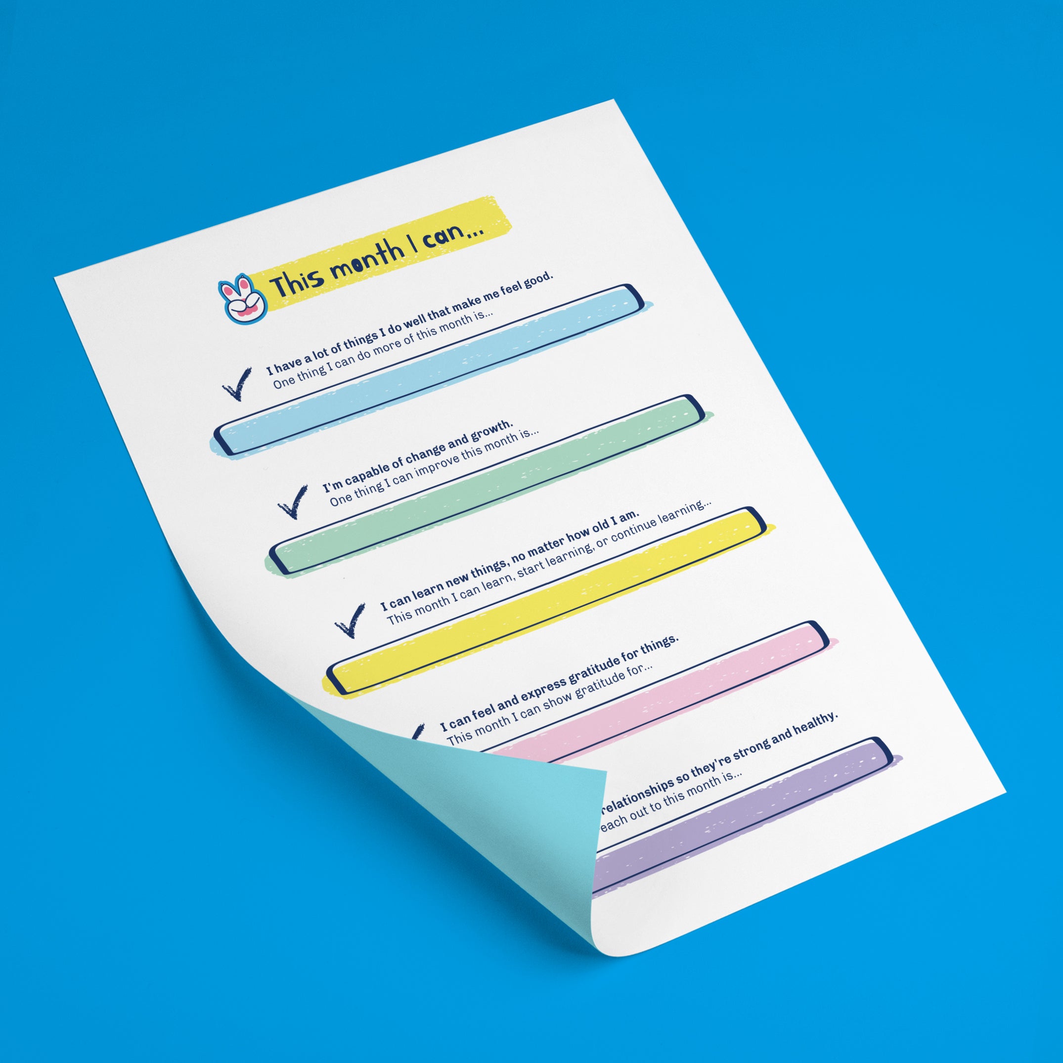 Personal Growth Printable Monthly Goal Setting Worksheet