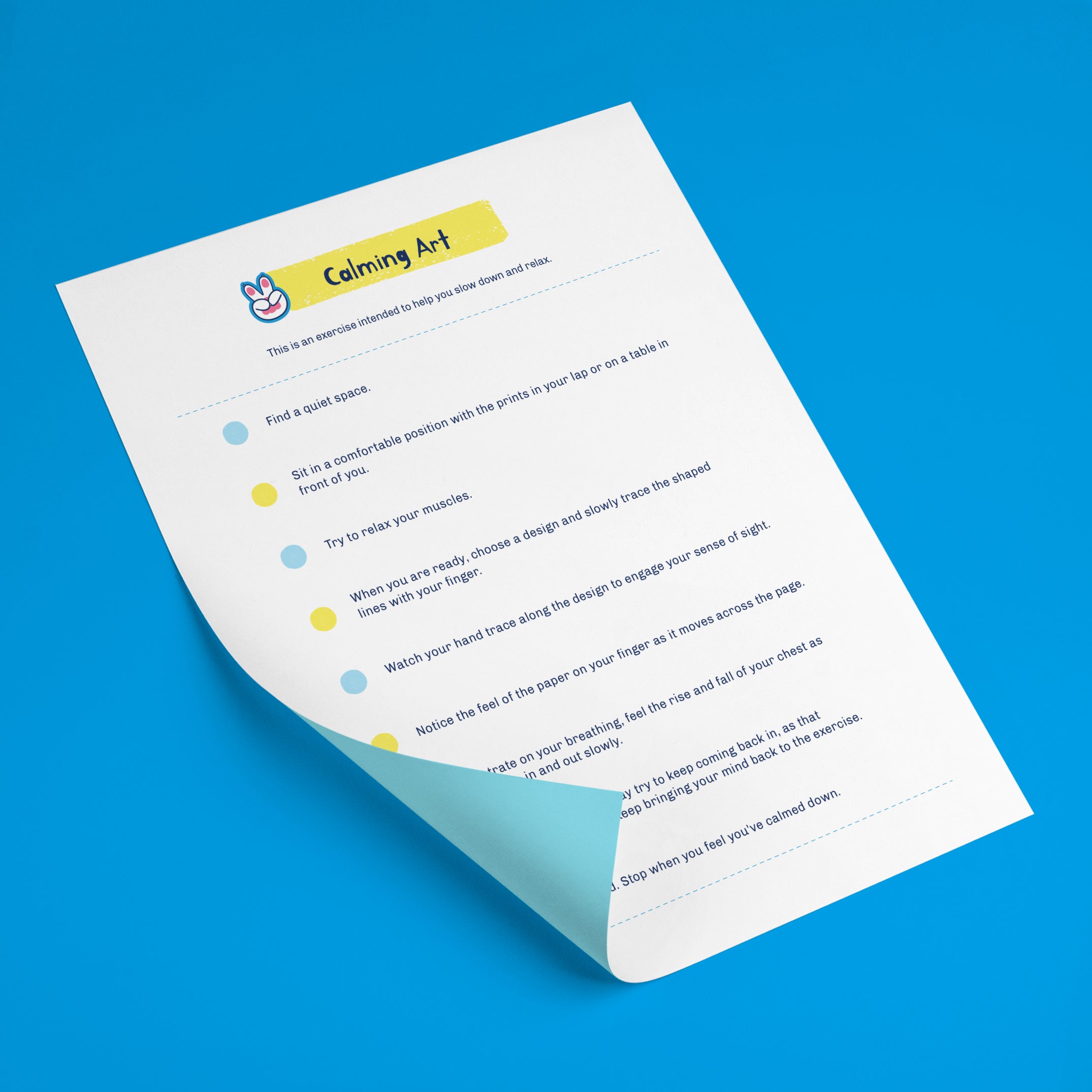 Calming Finger Tracing Printable Mindfulness Activity